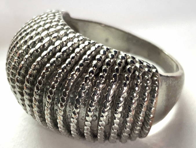 Vintage Reticulated Embossed Metal Ring, Jewelry