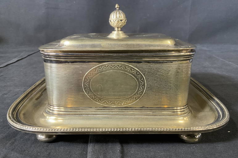 Vintage Atkins Brothers Silver Plated Butter Dish