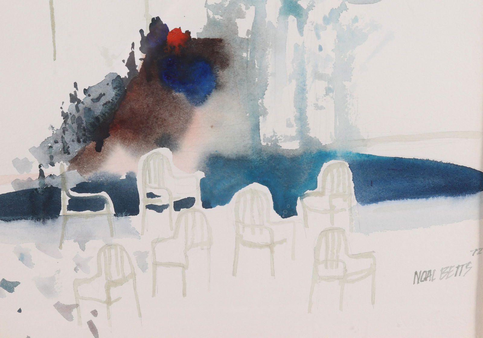Noal Betts "Garden Chairs w Arch" Watercolor 1972 - Feb 17, 2021 | The ...