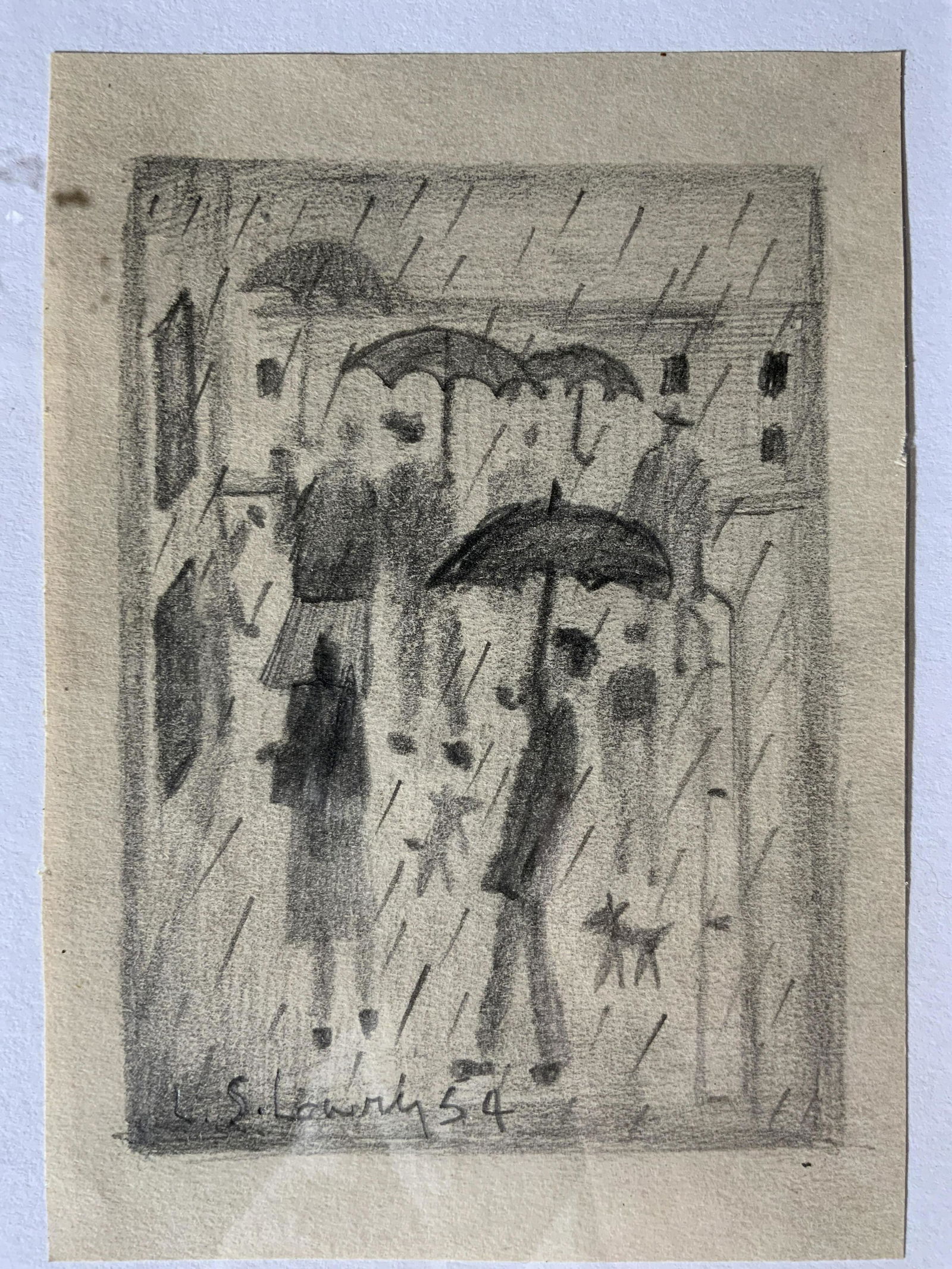 Signed Pencil Drawing Attributed To Ls Lowry