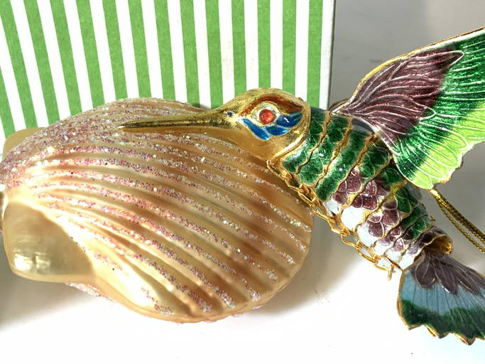 Grp 3 Enamel Hummingbird & Glass Shell Ornaments - Apr 28, 2021 | The ...