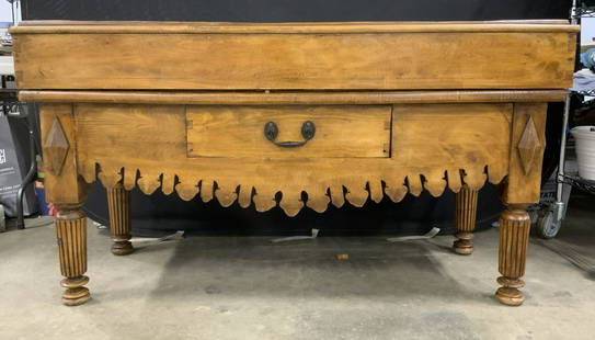 Vintage Labeled Bally Butcher Block Table