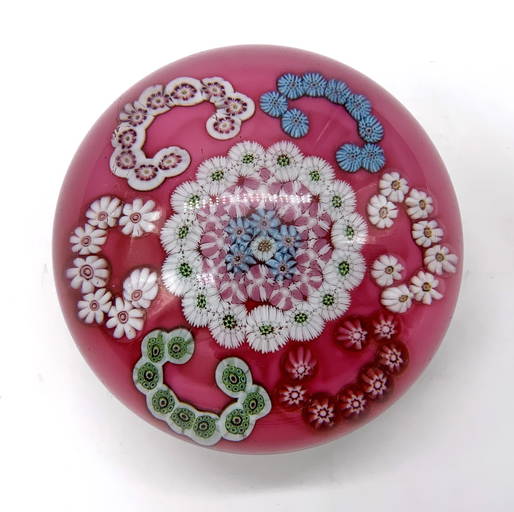 Floral Art Glass Paperweight
