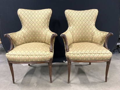 Carved Butterfly Wing Back Chair