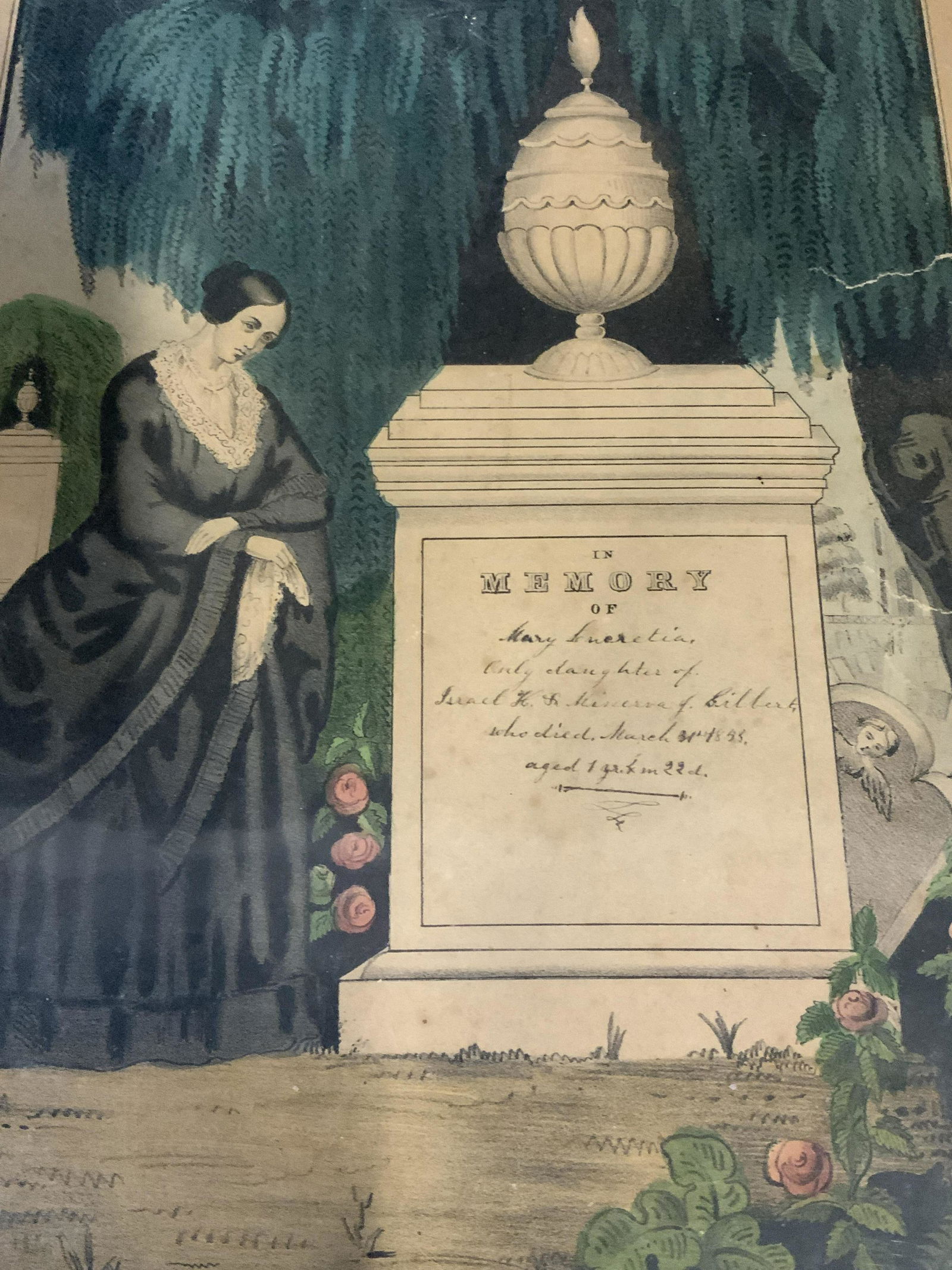 Pair Vintage Hand Colored Lithographs Artworks