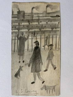 Signed Pencil Drawing Attributed To Ls Lowry