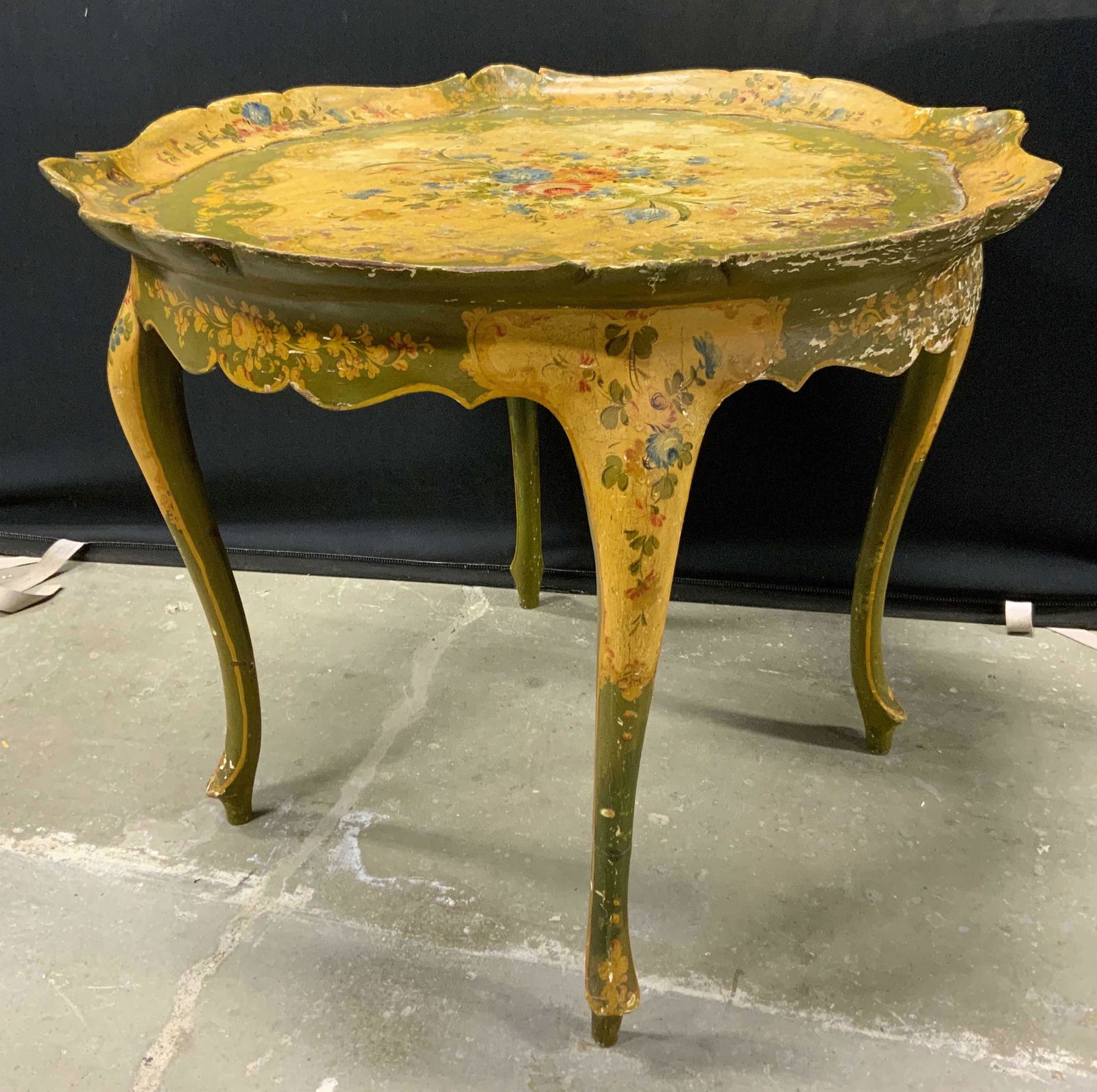 Antique Hand Painted Side Table, Italy | Barnebys
