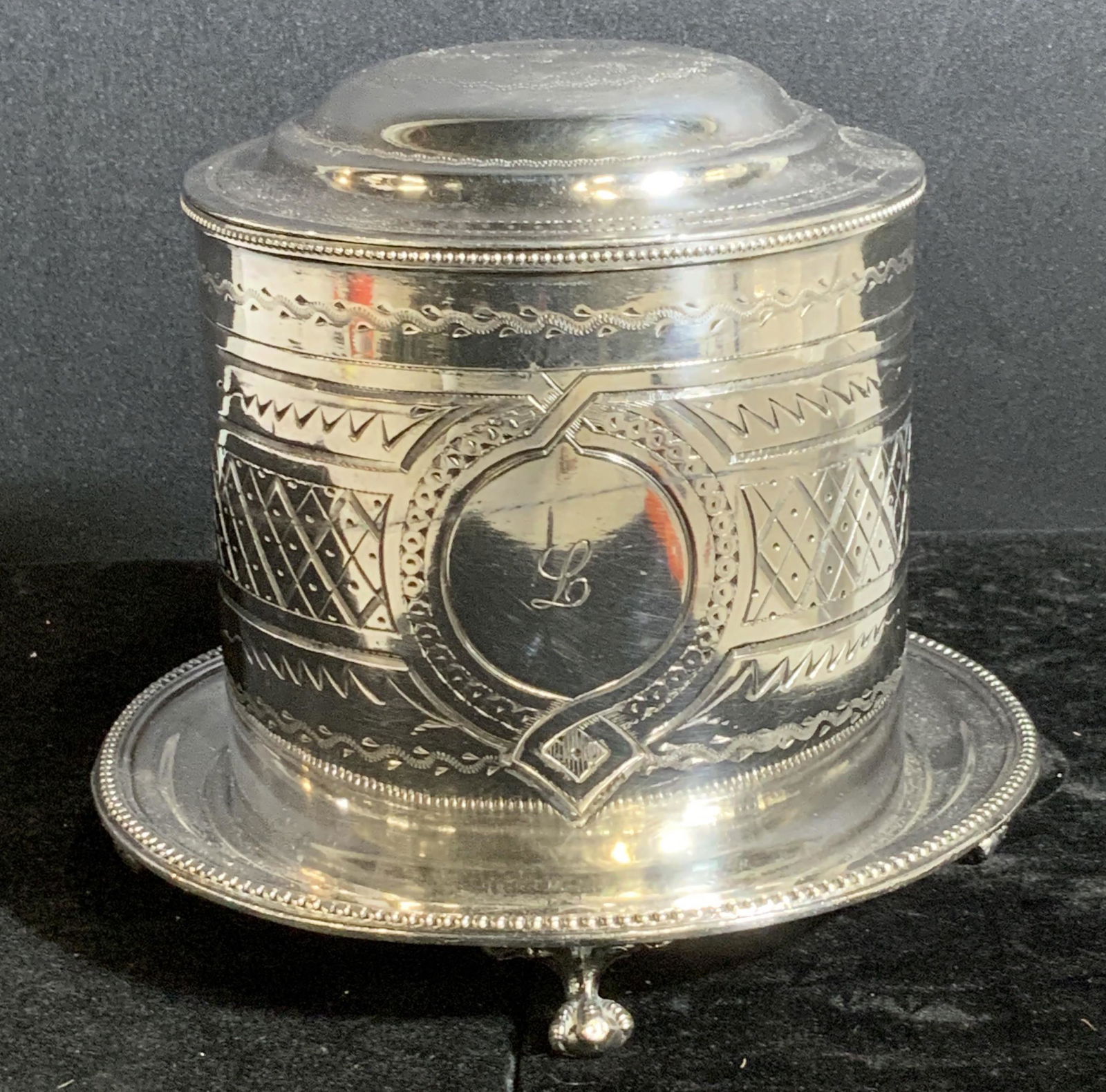 Silver Plate Atkins Bros Sheffield Biscuit Barrel