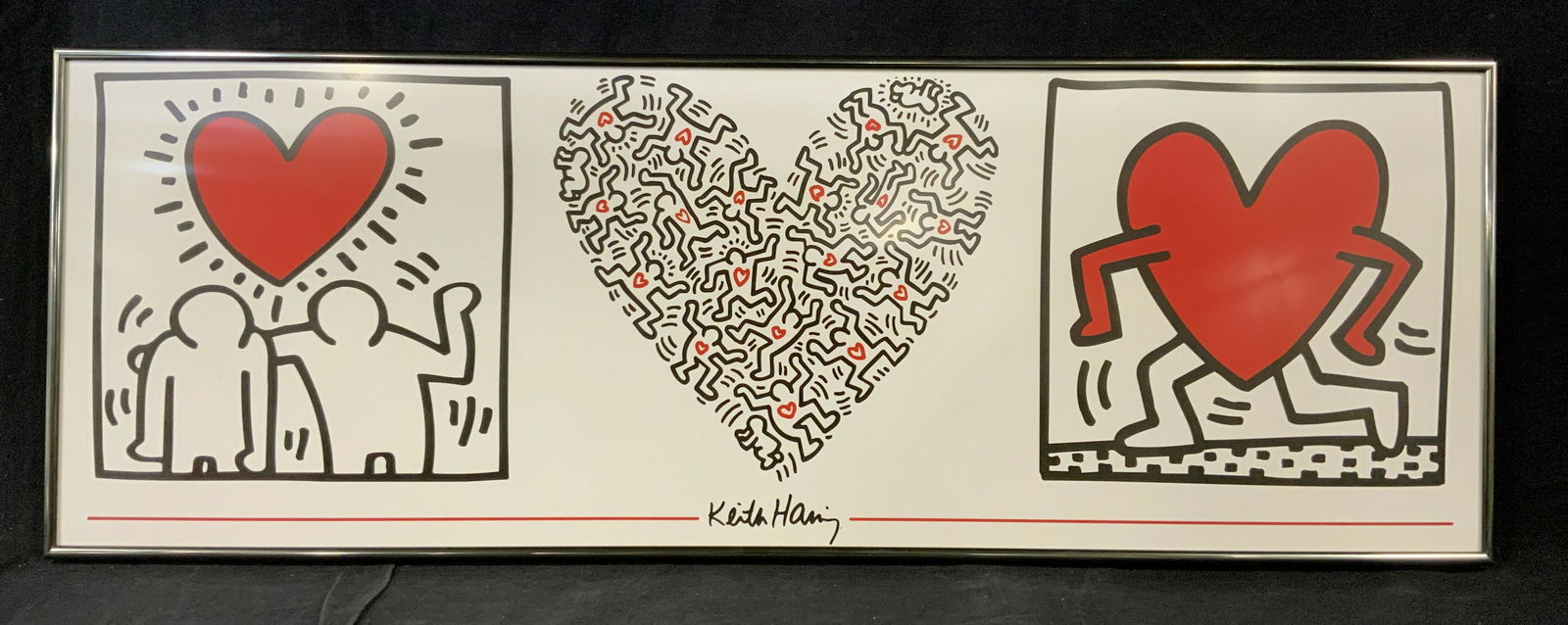 KEITH HARING Running Heart, Untitled Serigraph | Barnebys
