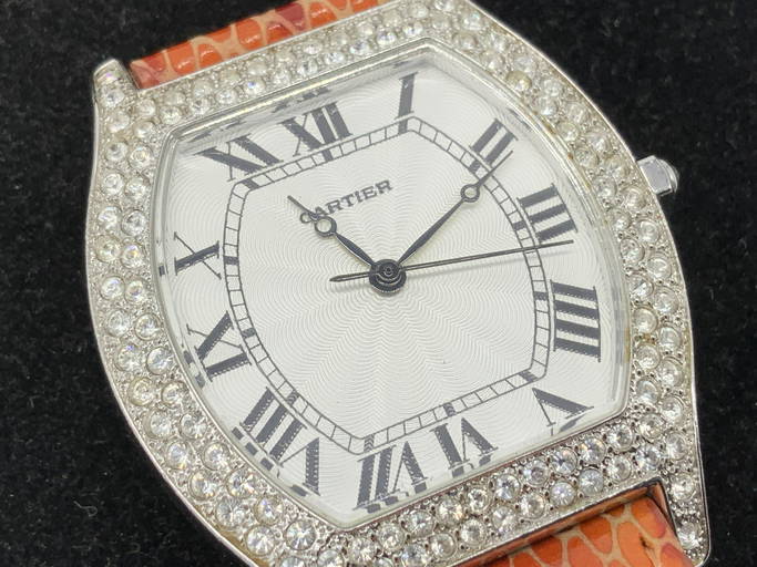 Cartier Paris Snakeskin Quartz Watch W Crystals