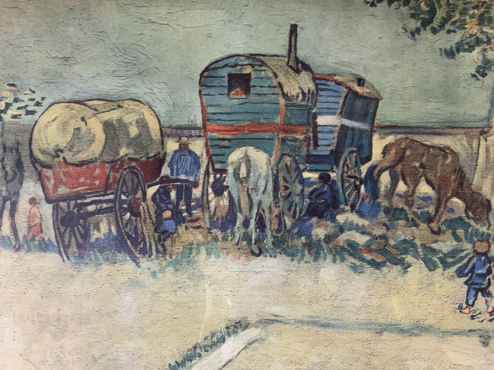 Vincent Van Gogh Gypsy Camp Offset Lithograph