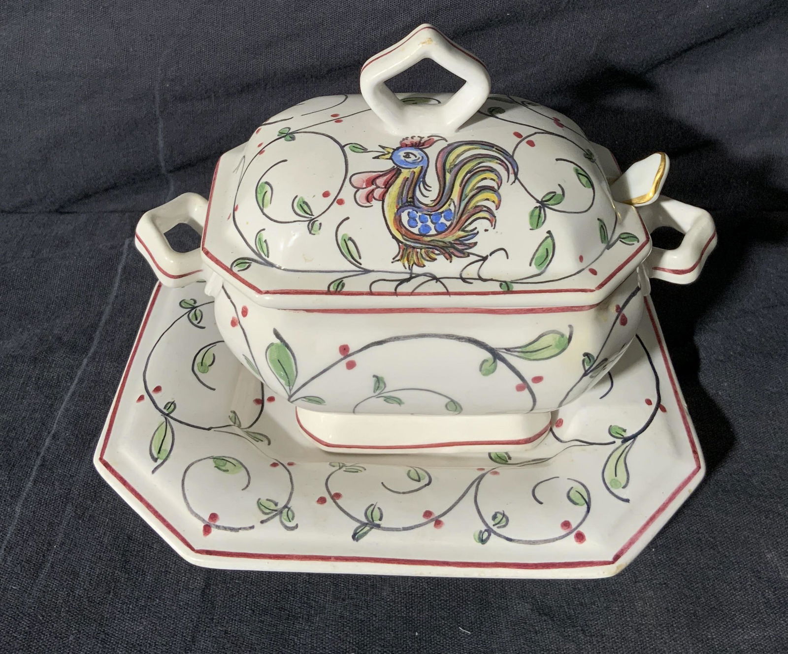 Anfora Agueda Hand Painted Ceramic Sugar Bowl