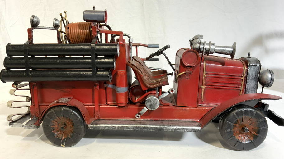 Vintage Metal Toy Fire Truck