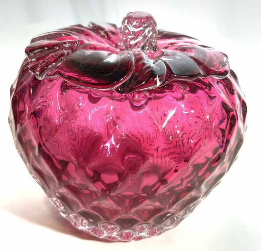 Vintage Cranberry Glass Apple