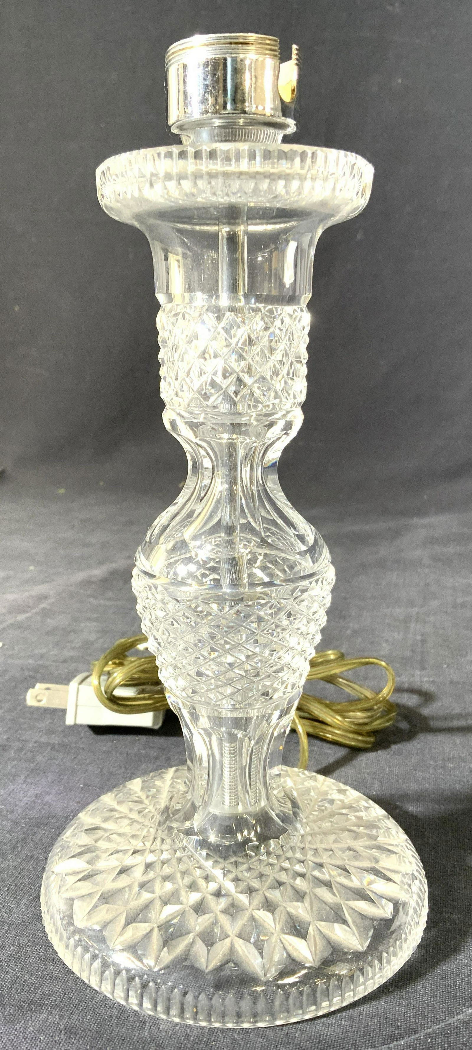Cut Glass Lamp W Circular Base