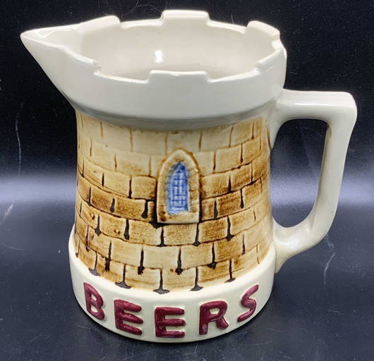Vintage Castle Beers English Ceramic Pitcher