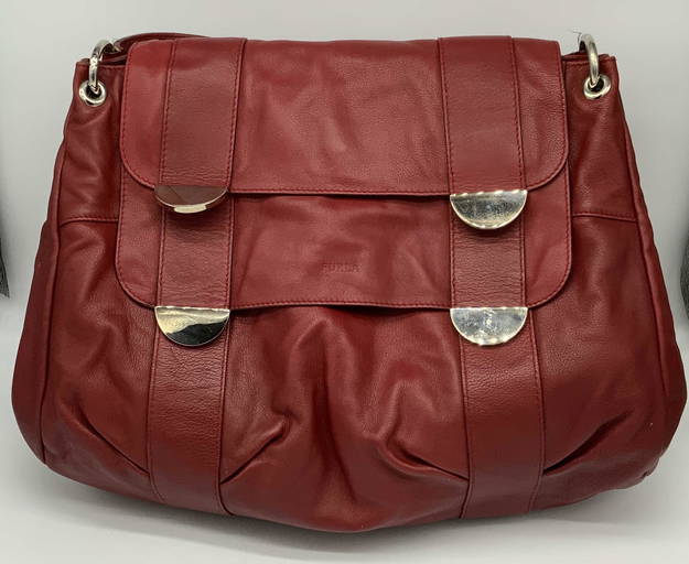 FURLA Red Leather Shoulder Bag, Italy (#0231) on Apr 20, 2022 | The ...