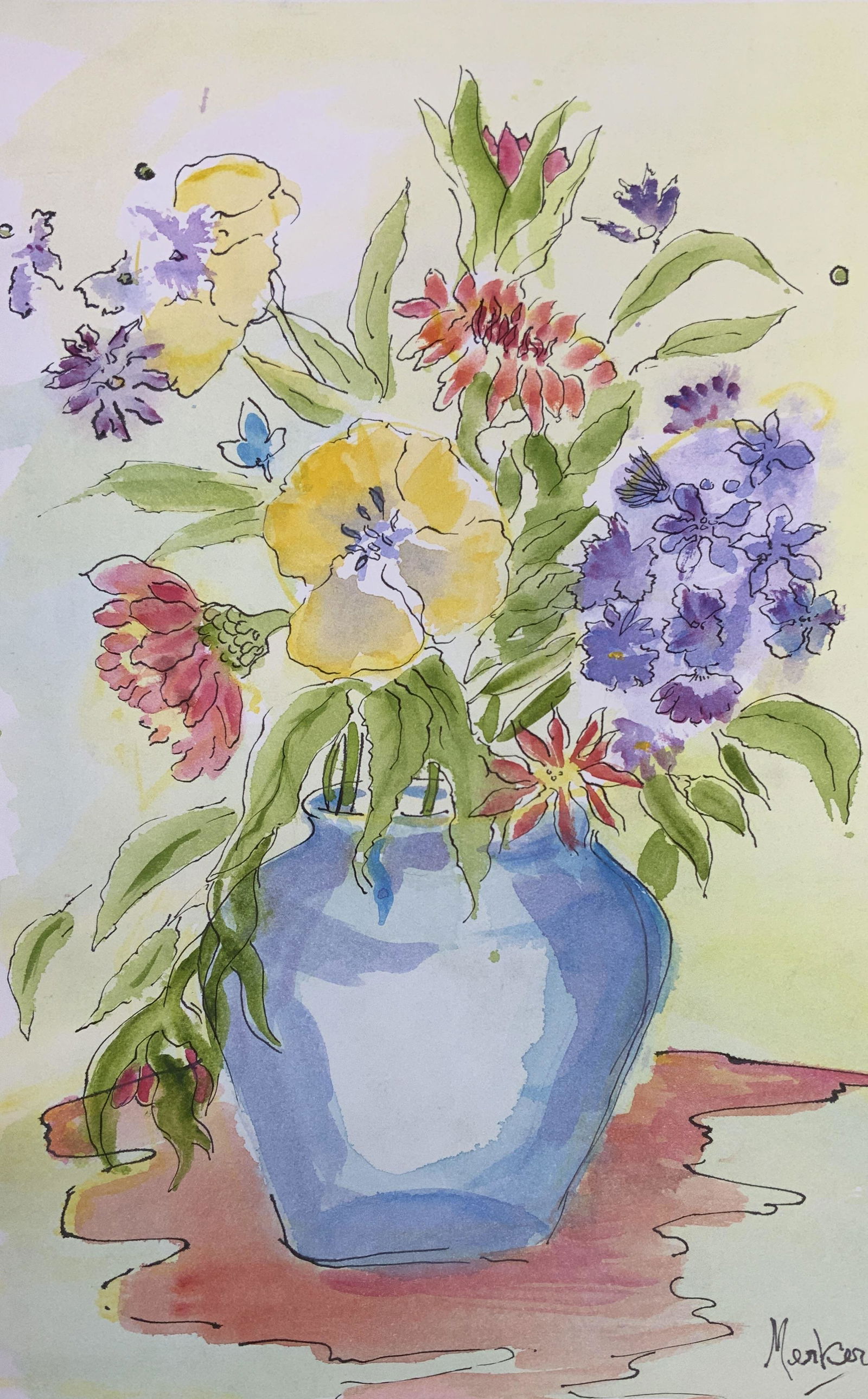 ALEXANDRA MERKER Signed Lot3 Watercolor Artwork (#0052) on Apr 27, 2022 ...