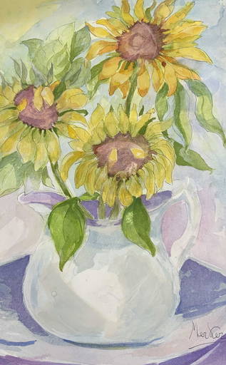 ALEXANDRA MERKER Signed Watercolor of Sunflowers - Apr 27, 2022 | The ...