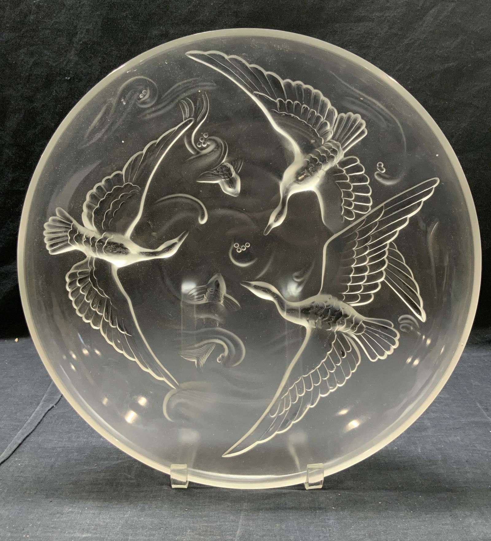 Vintage Embossed Clear Glass Plate