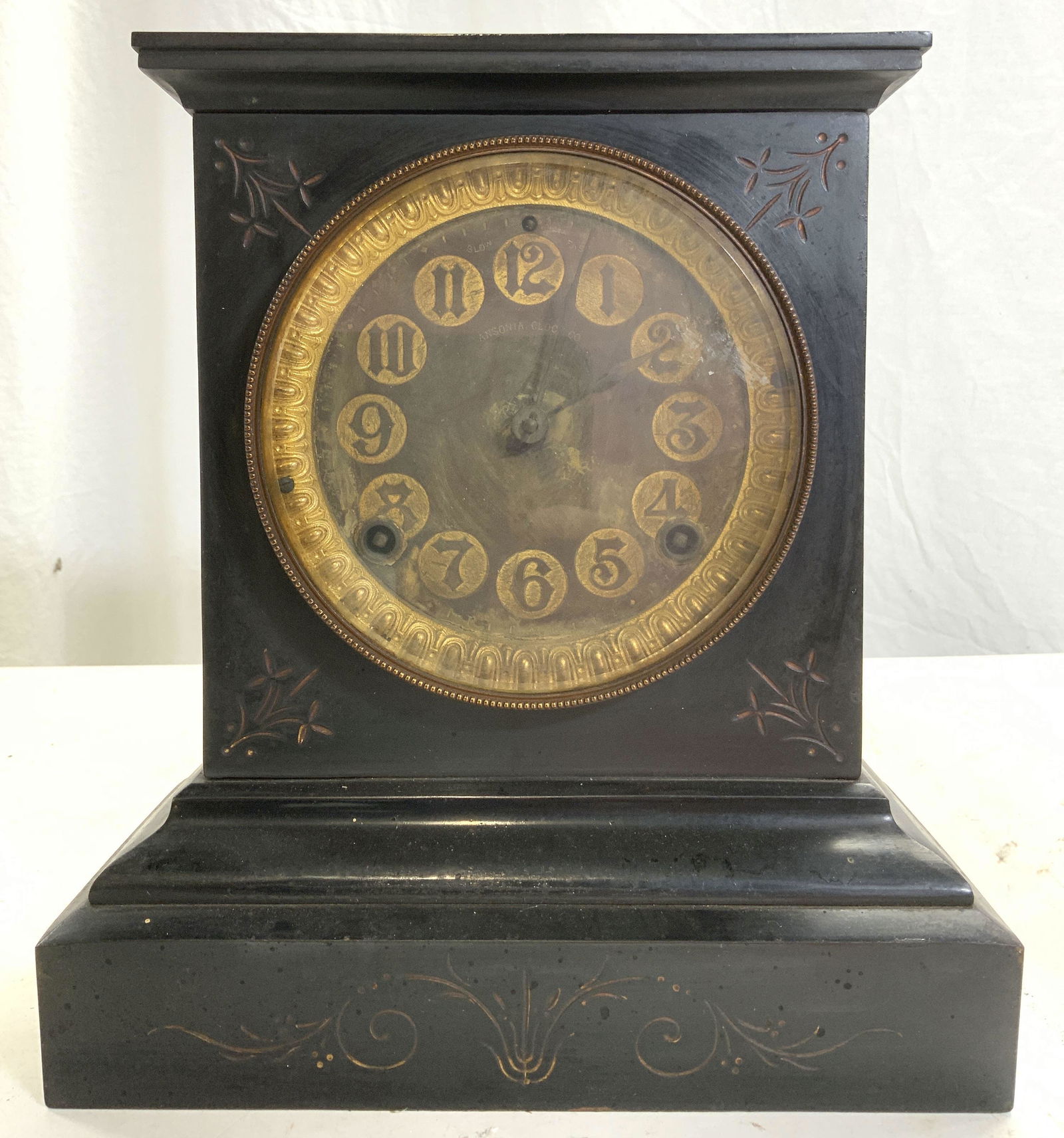 Ansonia Cast Iron Mantel Clock Late 20th Century