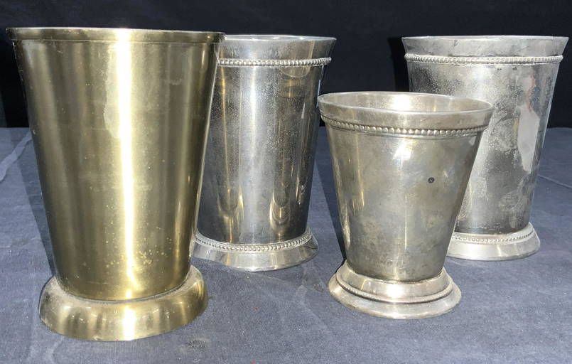4 Vintage Metal Cups