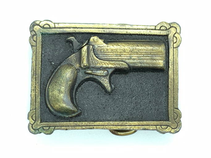 Vintage Brass Toned Gun Belt Buckle