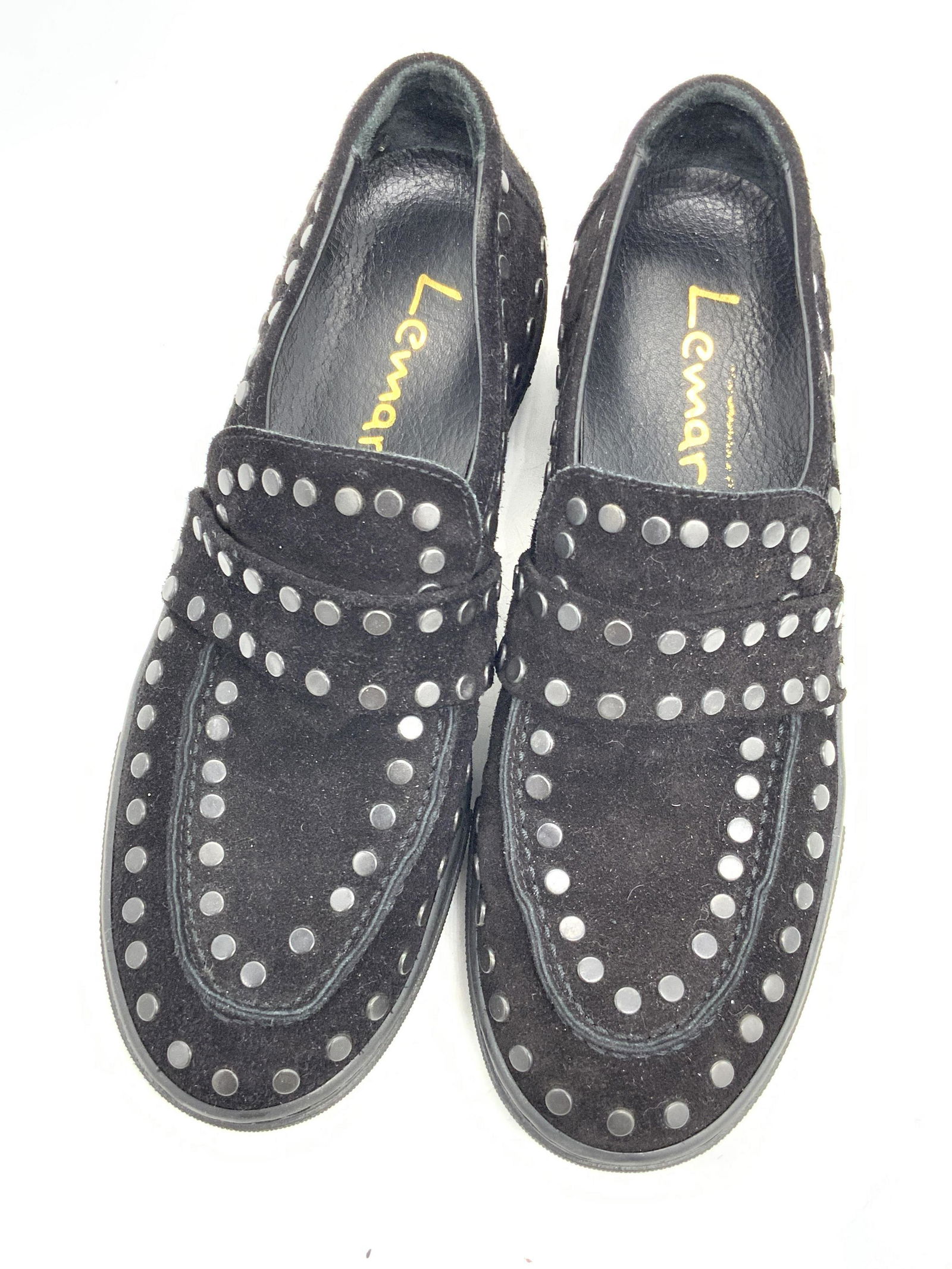 Lemare Black Studded Suede Loafer, Italian Shoes