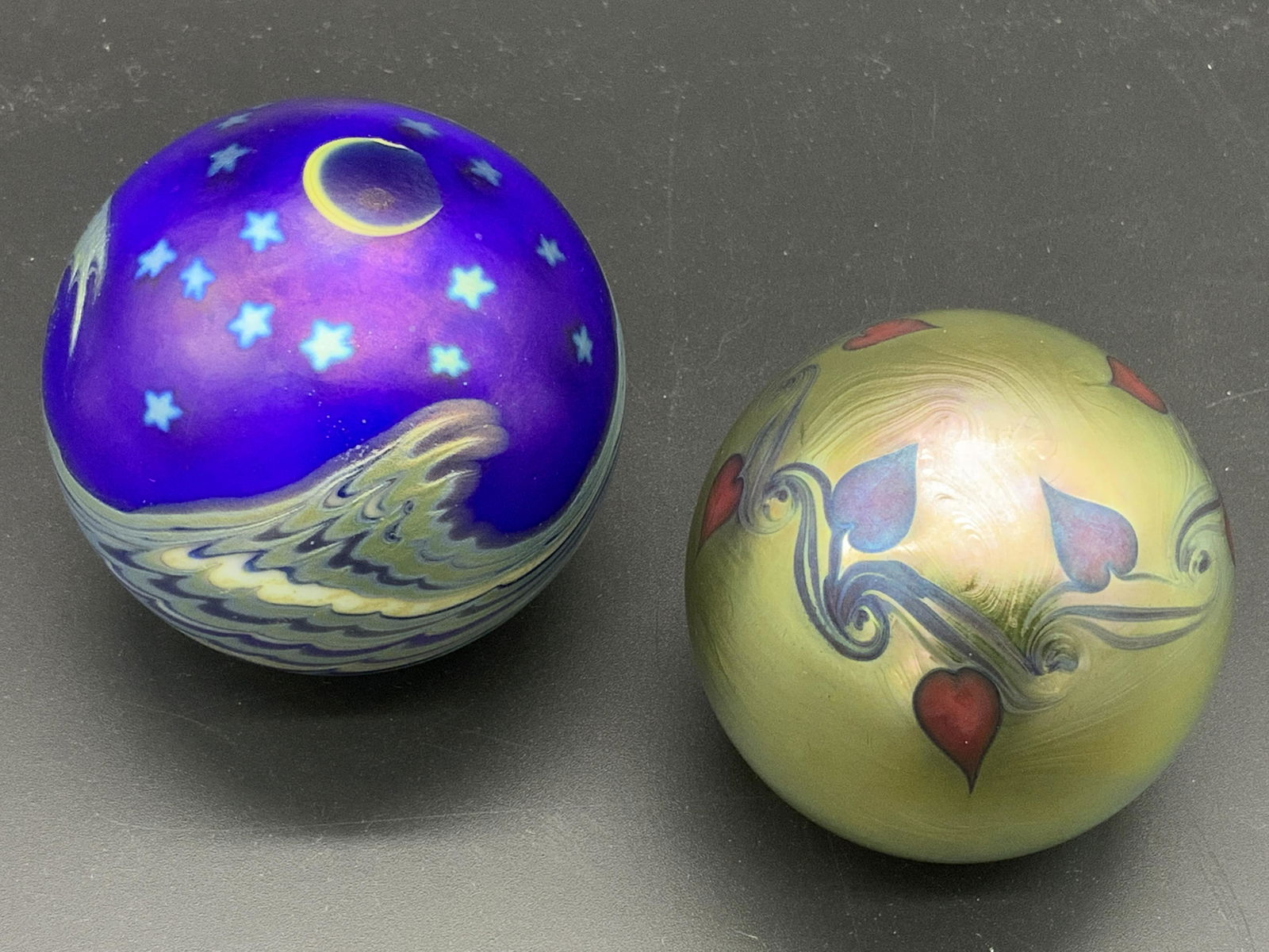 Signed Pair Art Glass Paperweights (#0009) on Jul 20, 2022 | The ...