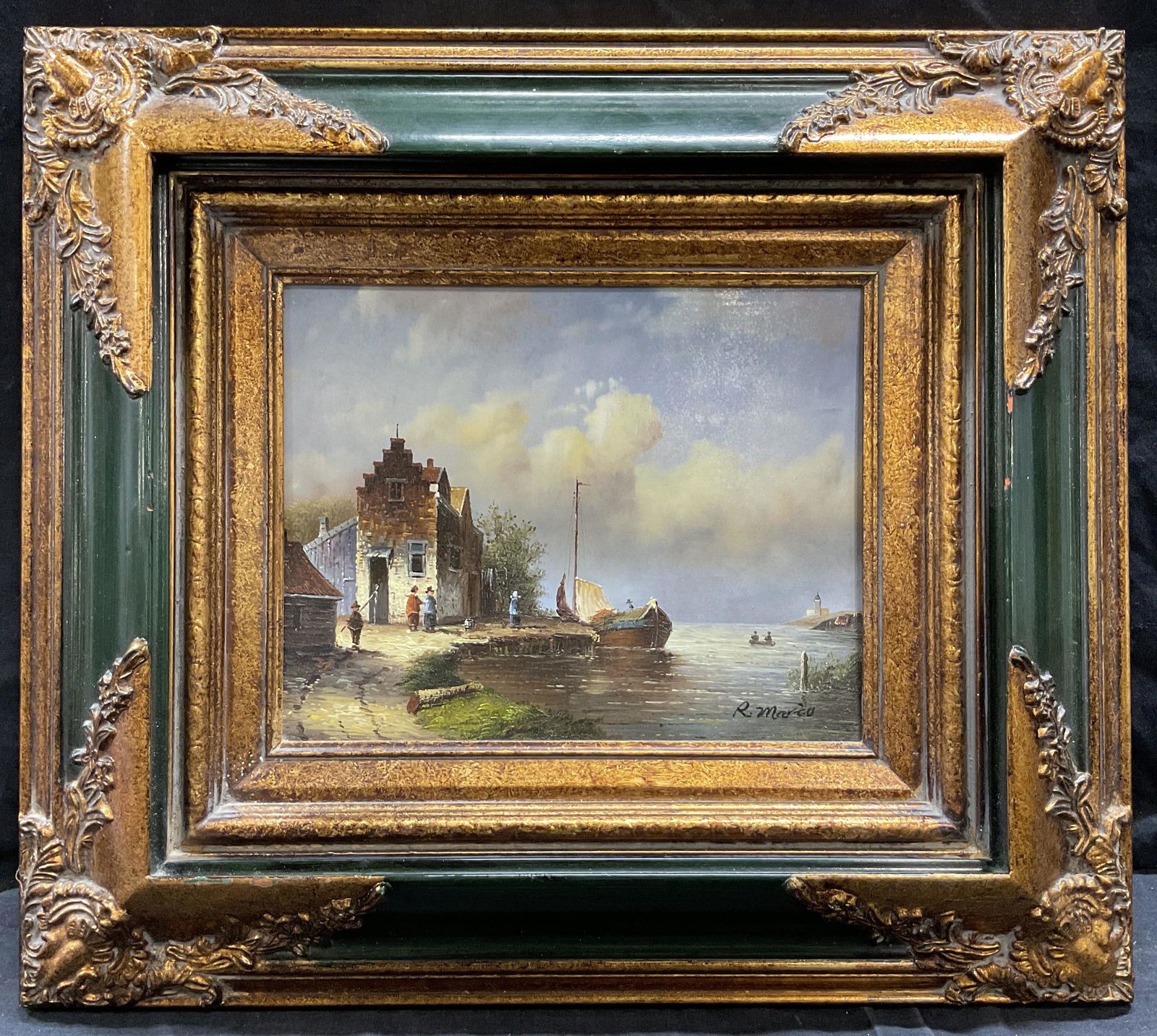 R Mario Signed Oil Painting