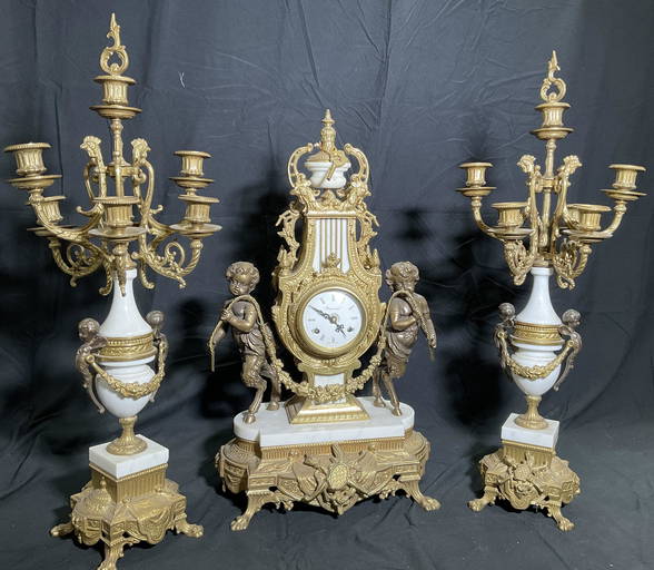 Imperial Clock & Candelabras, Italy