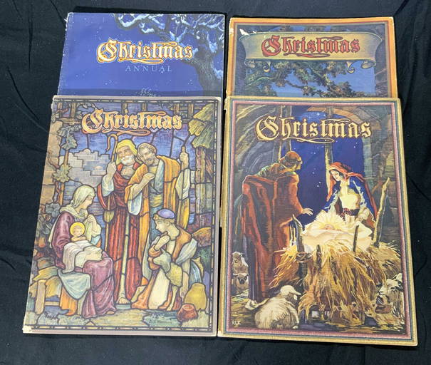 Lot 4 Vintage Christmas Literature & Art Books