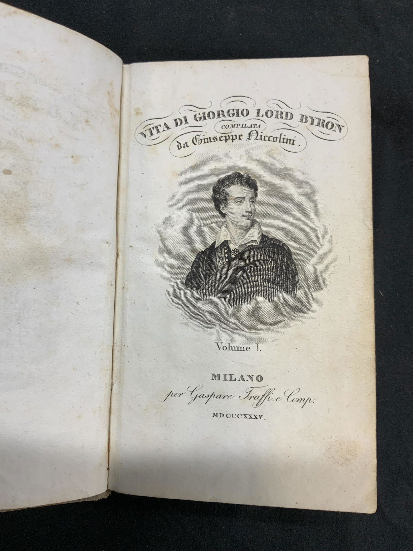 The Life Of Lord Byron, Antique Italian Book