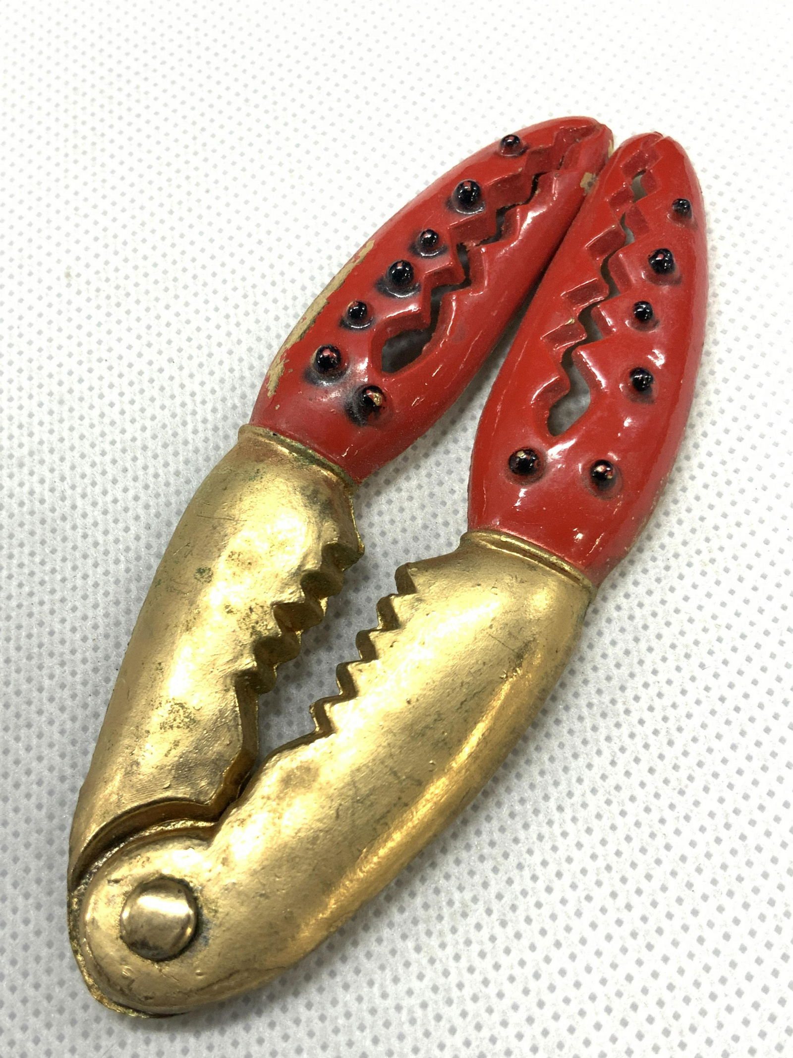 Vintage Painted Metal Lobster Claw Shell Cracker