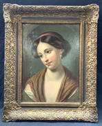 EDWARD HARRISON MAY 1824-1887; Portrait of a Neapolitan Woman Oil ...