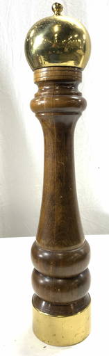 Vintage Wood & Brass Peppermill Xl