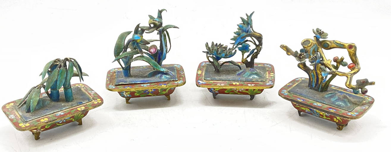 Set4 Miniature Enamel Bonsai Tree Decor (#0424) on Dec 14, 2022 | The ...