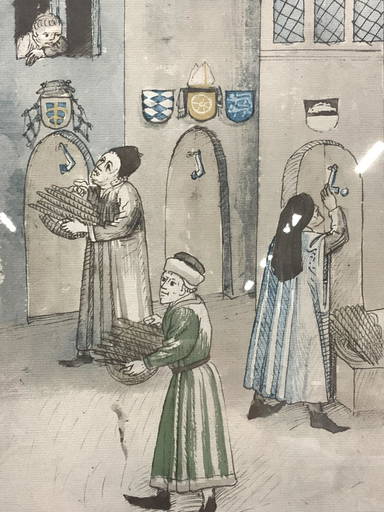 Framed Colored Medieval Etching Plate Lithograph (#0511) on Jan 04 ...