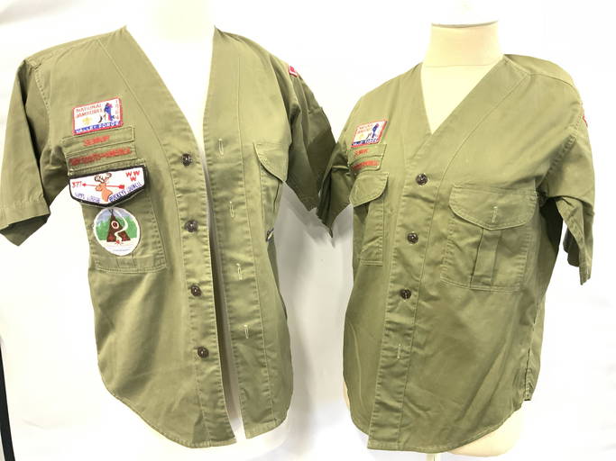2 Boy Scouts Of America Olive Shirts W Patches (#0234) on Jan 11, 2023 ...