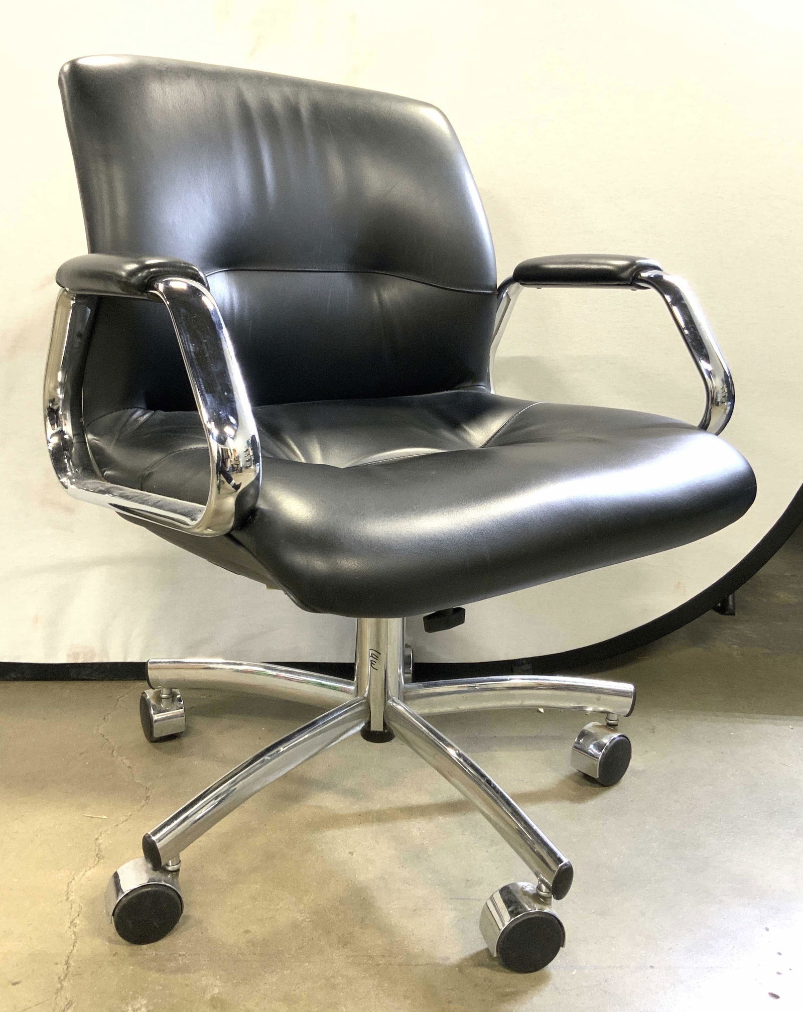 Steelcase Black Vinyl Low Back Office Chair