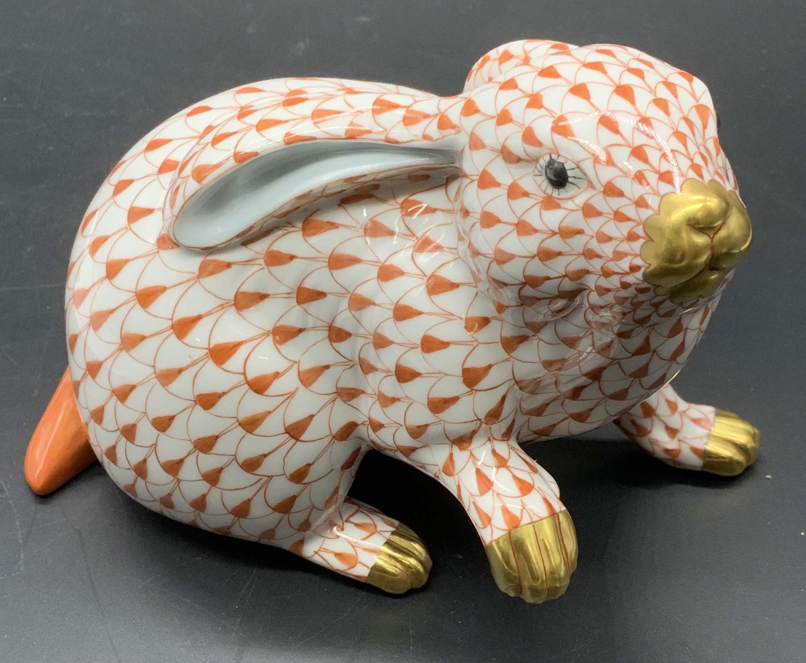 Herend Hungary Fishnet Rust Rabbit Figural 5inL (#0385) on Feb 15, 2023 ...