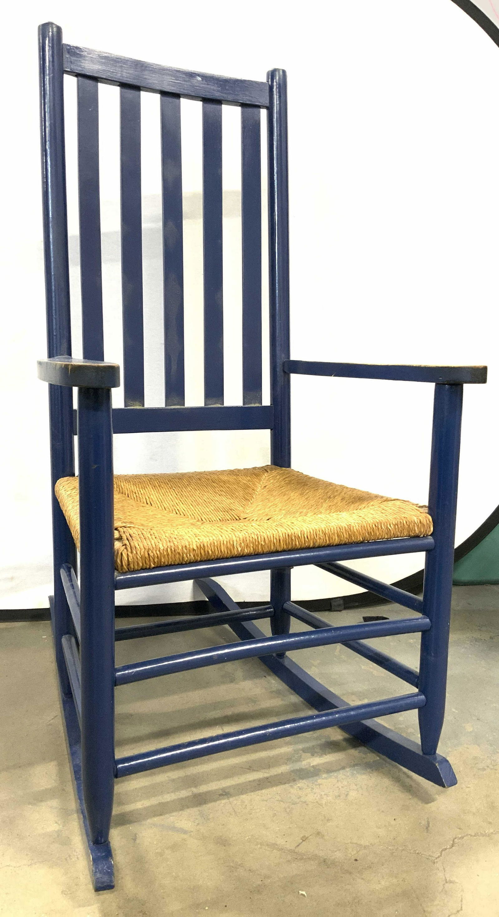 Vintage Rattan Seat Wooden Rocker