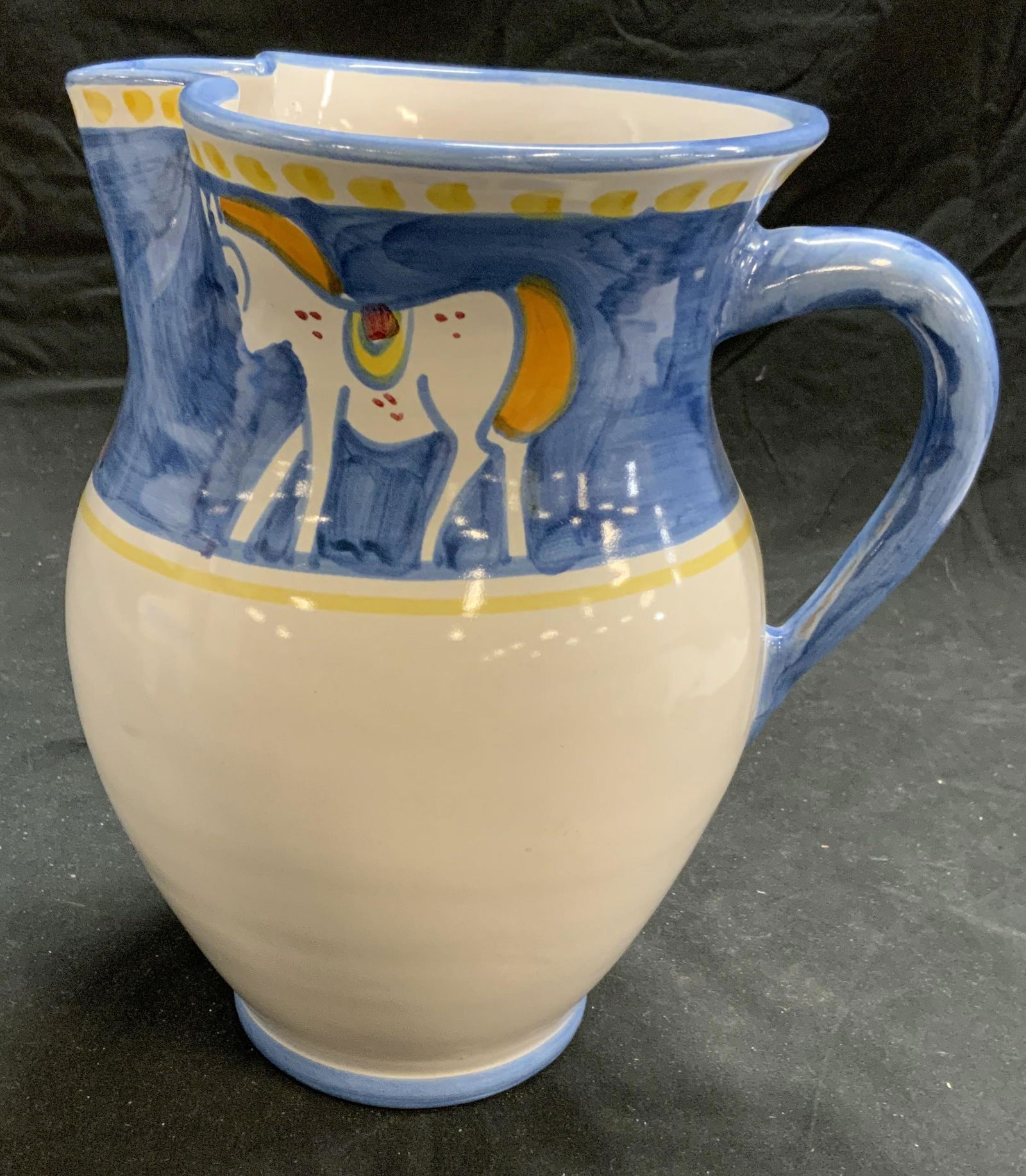 SOLIMENE Italian Pottery Pitcher w Horse Motif - Mar 15, 2023 | The ...