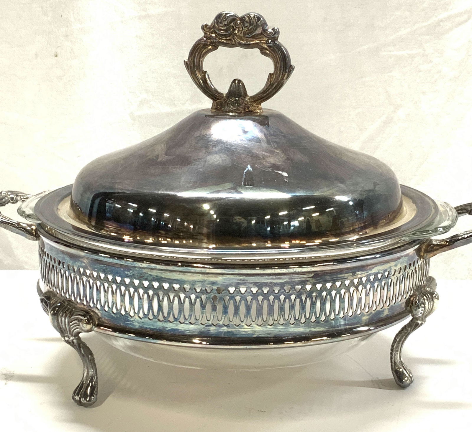 Raimond Silver Plate Footed Chafing Dish, 4 Pcs