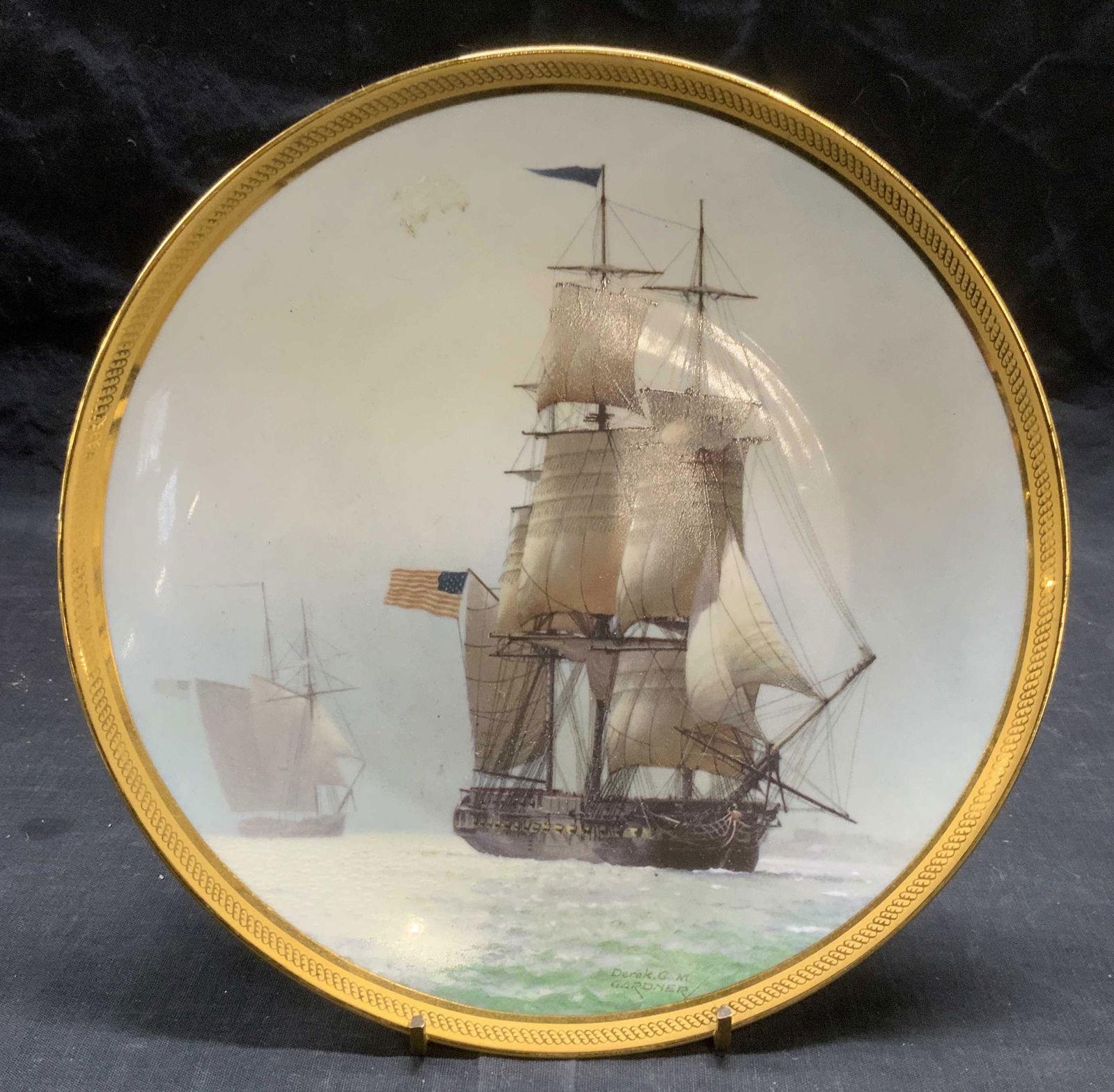 1st Edt Franklin Mint Gardner Sailing Ship Plate