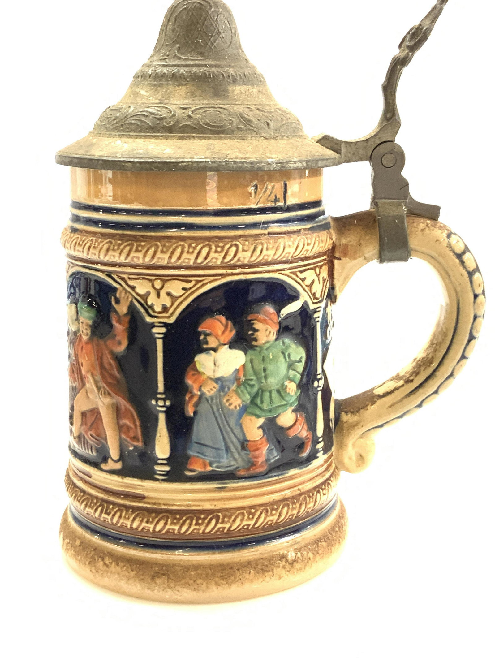 Glazed European Porcelain Stein Tankard