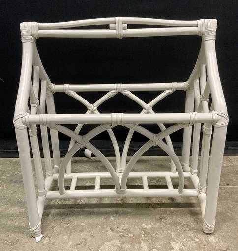 Vintage White Wood Magazine Rack