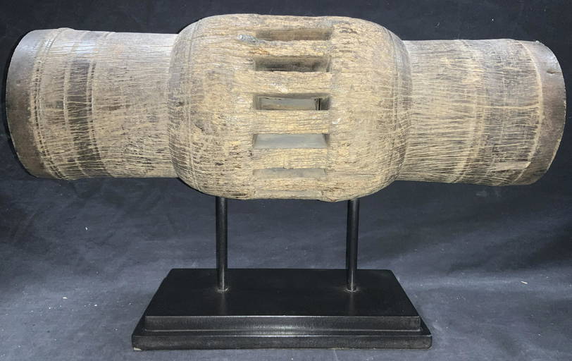 Vintage Wooden Train Wheel Hub Sculpture