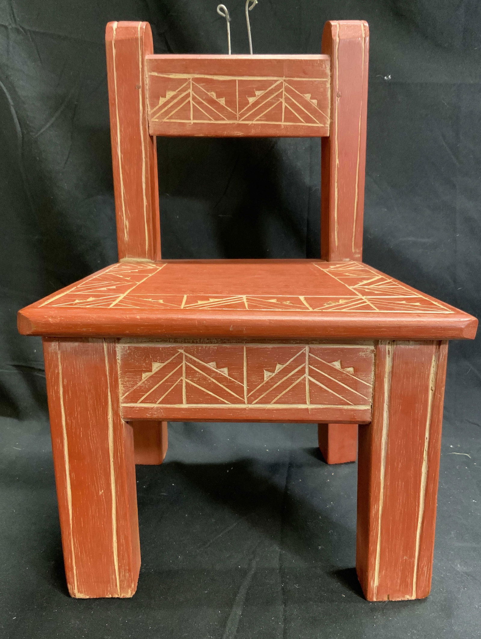 Vtg Tribal Style Carved Wooden Chair Figure Ghana Auction