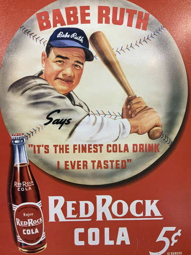 Red Rock Cola Babe Ruth Wall Sign